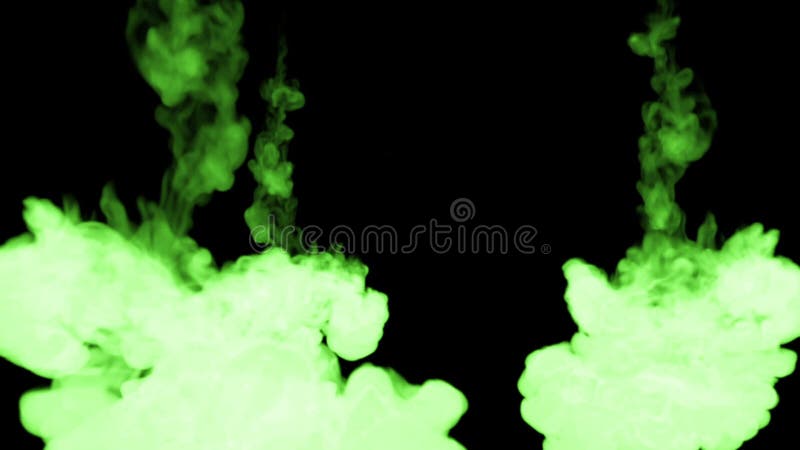 3d Render of Green Glow Ink Dissolve in Water, Simulation of Ink ...