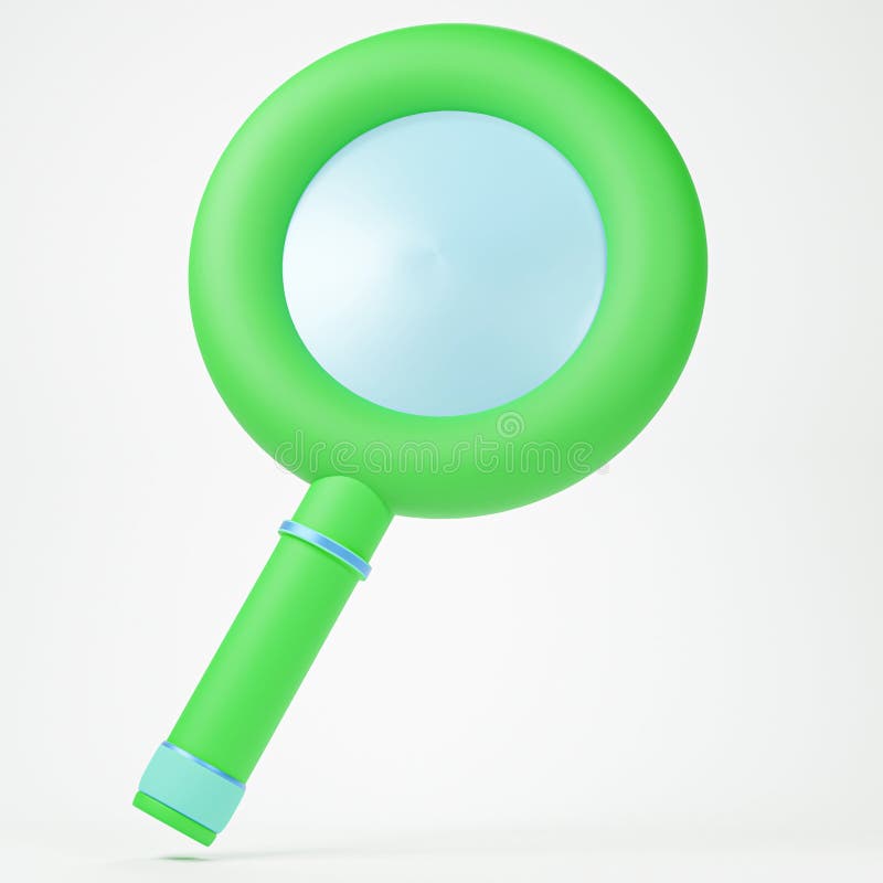 3d Render of Green Magnifying Glass Isolated on White Stock ...