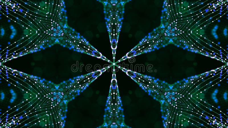 3d Render. Green Motion Design Background with Symmetrical Star Pattern ...