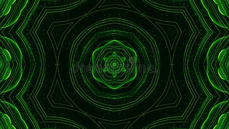 3d Render. Green Motion Design Background with Symmetrical Star Pattern ...