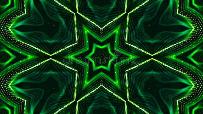3d Render. Green Motion Design Background with Symmetrical Star Pattern ...