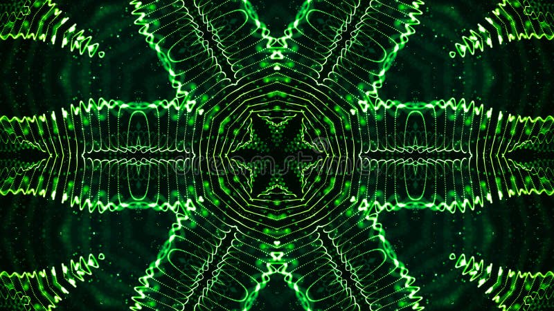 3d Render. Green Motion Design Background with Symmetrical Star Pattern ...