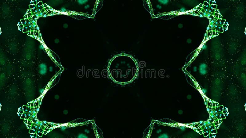 3d Render. Green Motion Design Background with Symmetrical Star Pattern ...