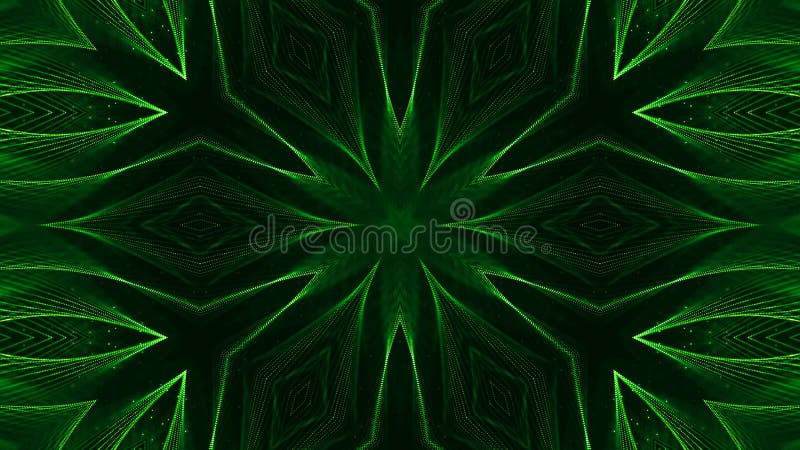 3d Render. Green Motion Design Background with Symmetrical Star Pattern ...