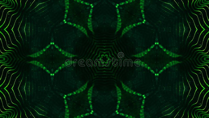 3d Render. Green Motion Design Background with Symmetrical Star Pattern ...