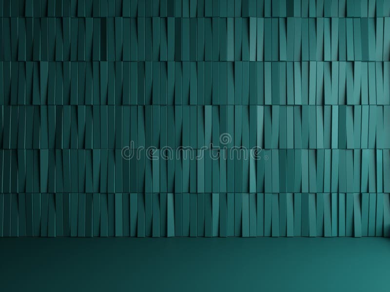 3d Render of Green Planks Contemporary Interior Stock Illustration ...