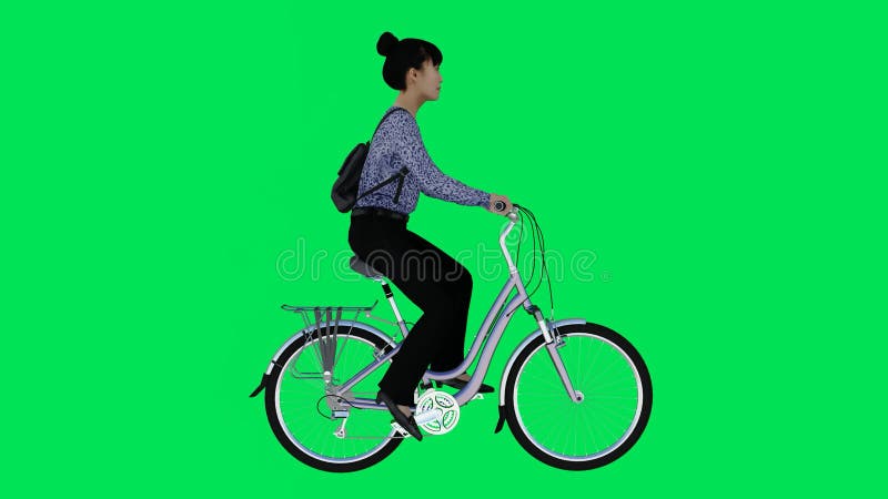 Female Engineer Riding a Bicycle from Side Angle Stock Footage - Video ...