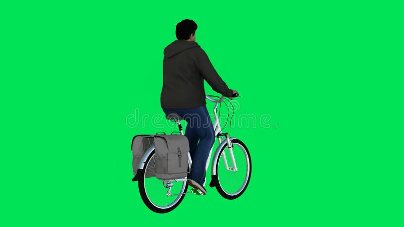 Postman Riding a Bicycle in the Market from a Three-corner Angle Stock ...