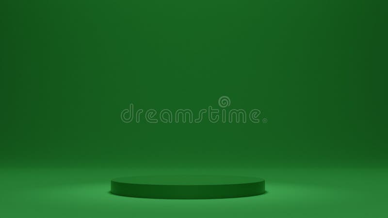 3d Render Green Stand for Product Display, Isolated Simple Empty Stand ...