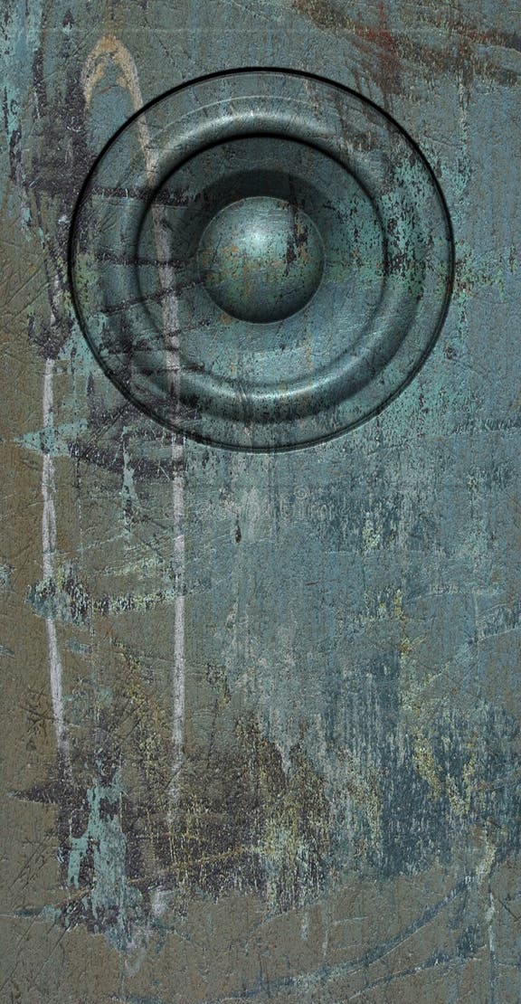 3d Render Grunge Blue Old Speaker Sound System Stock Illustration ...