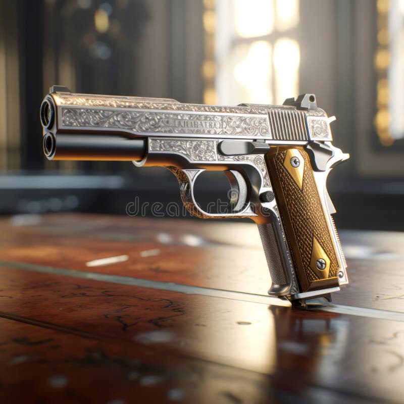 3d render gun concept . stock illustration. Illustration of ...