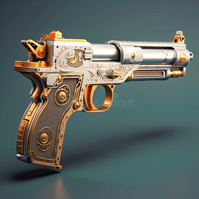 3d render gun concept . stock illustration. Illustration of ...
