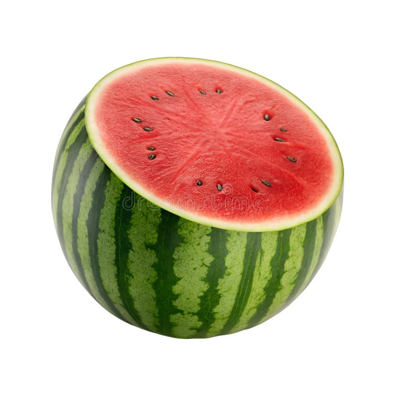 3 D Render Half Watermelon Red Flesh Green Rind Isolated Stock ...