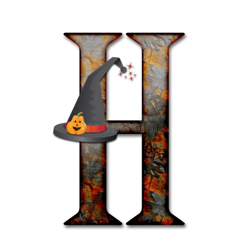 3D Render of Halloween Alphabet Capital Letter with Hat Stock ...