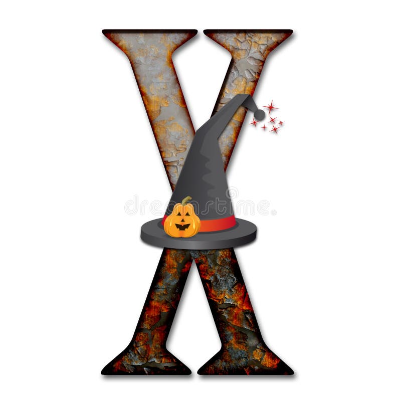 3D Render of Halloween Alphabet Capital Letter with Hat Stock ...