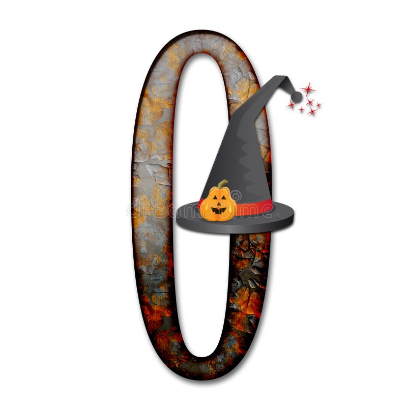 3D Render of Halloween Numer with Hat Stock Illustration - Illustration ...