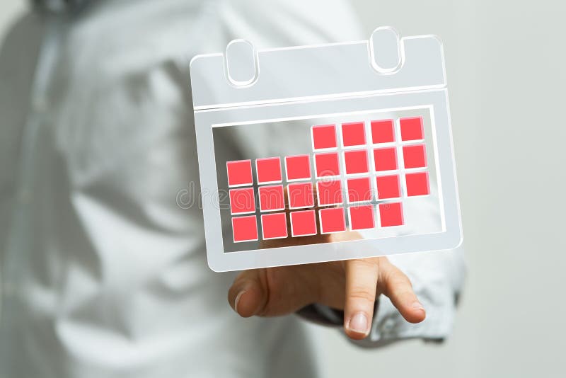 3d Render of a Hand Interacting with Calendar Design Stock Photo ...