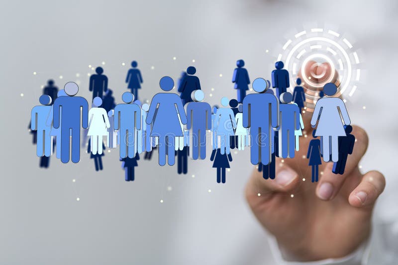 3d Render of a Hand Interacting with Signs of Online Users Stock Image ...