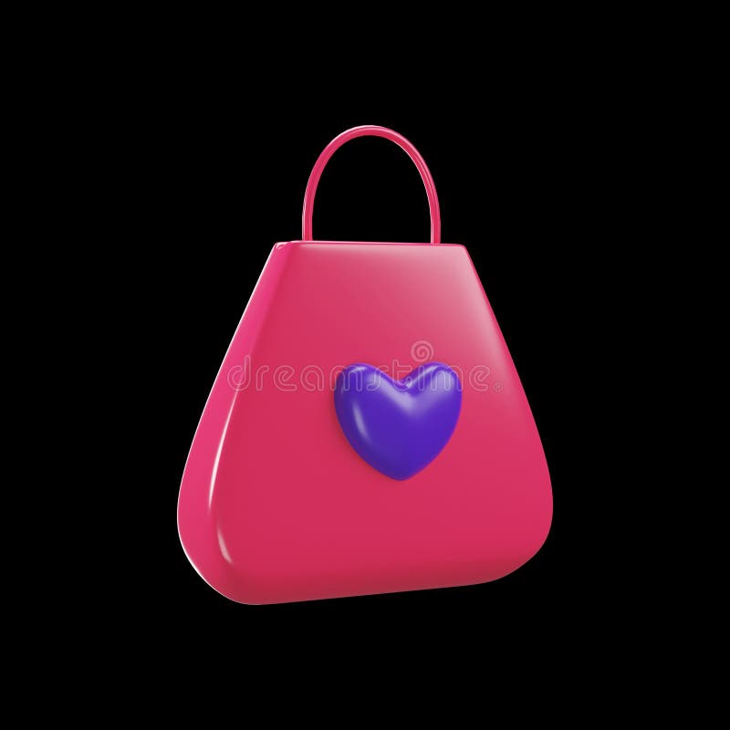 3D Render of Handbag or Carry Bag Element on Black Stock Illustration ...