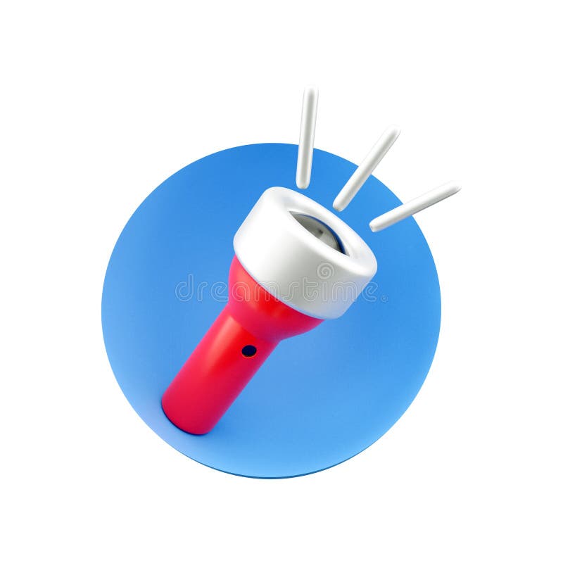 3D Render Handheld Flashlight High Quality 3D Render Illustration Icon ...