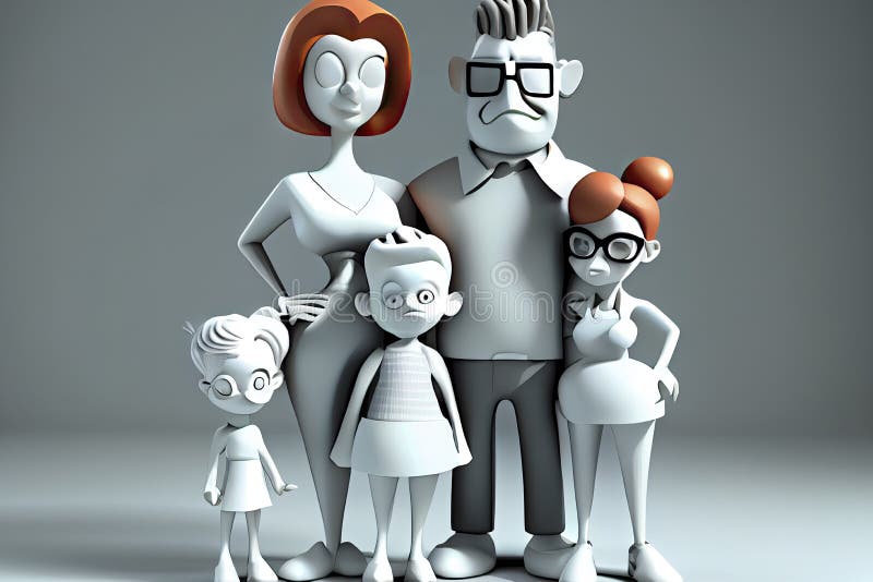 3d Render of a Happy Family Stock Illustration - Illustration of ...