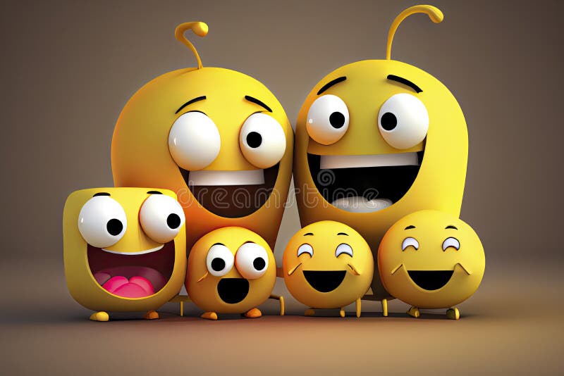 3d Render of a Happy Family Stock Illustration - Illustration of home ...