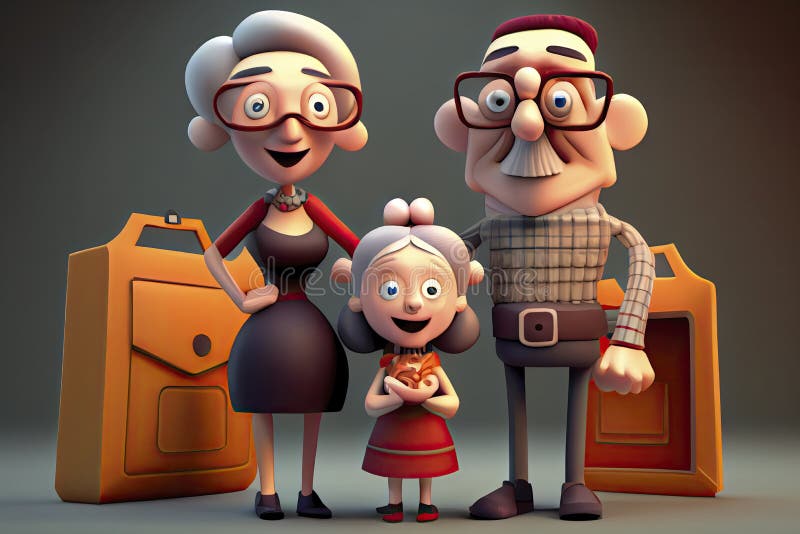 3d Render of a Happy Family Stock Illustration - Illustration of hold ...