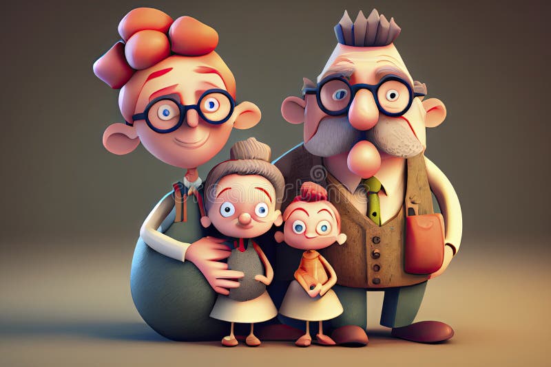 3d Render of a Happy Family Stock Illustration - Illustration of ...