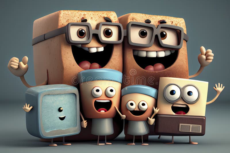 3d Render of a Happy Family Stock Illustration - Illustration of couple ...