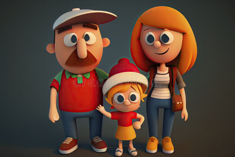 3d Render of a Happy Family Stock Illustration - Illustration of ...