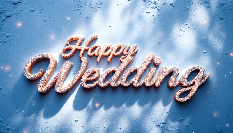 Happy Wedding: Sparkling 3D Lettering Stock Illustration - Illustration ...