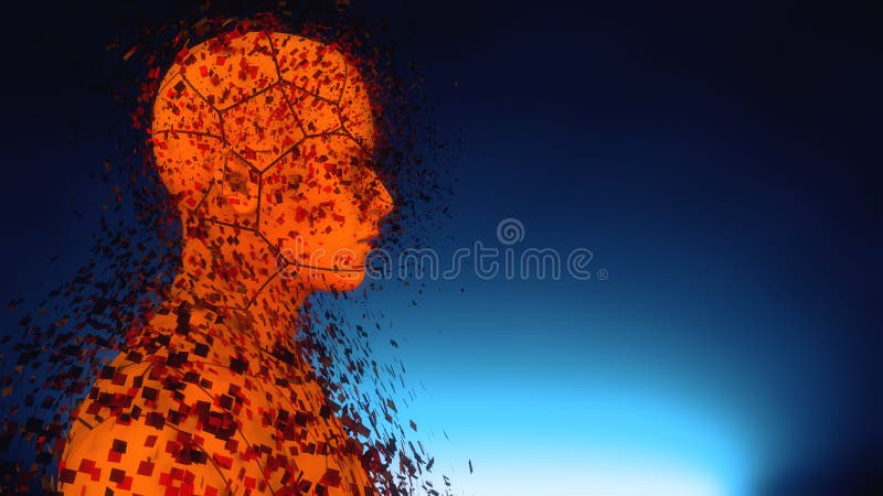 Head Human Shattered Portrait Stock Illustration - Illustration of ...