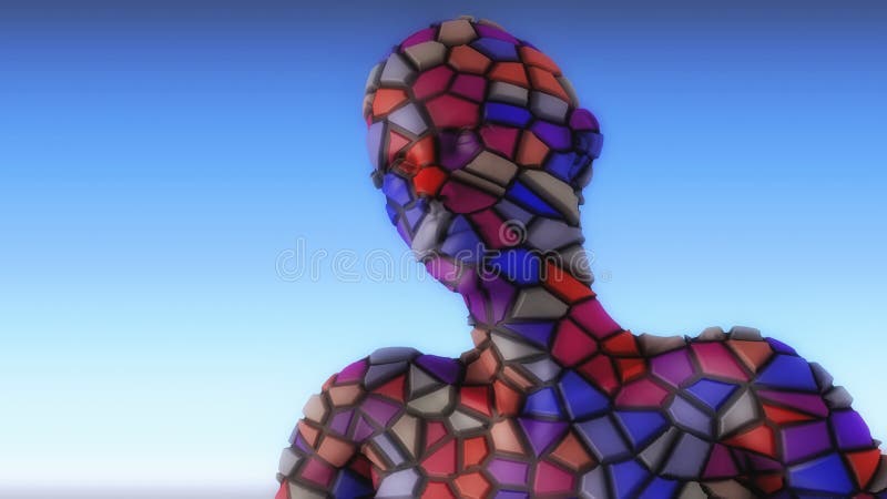 Head Human Shattered Portrait Stock Illustration - Illustration of body ...