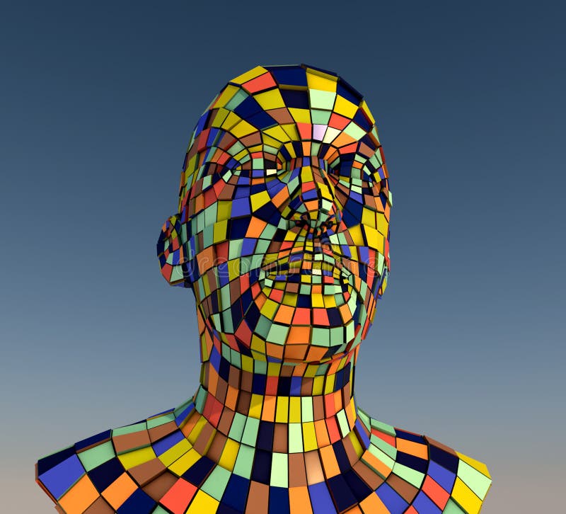 Head Human Shattered Portrait Stock Illustration - Illustration of ...