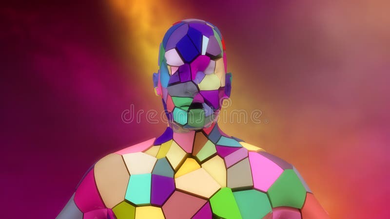 Head Human Shattered Portrait Stock Illustration - Illustration of side ...
