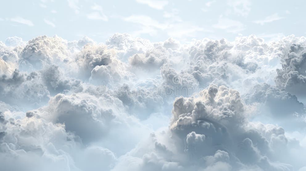 3D Render of Heavenly Cloudscape with Light Rays Stock Illustration - Illustration of ethereal ...