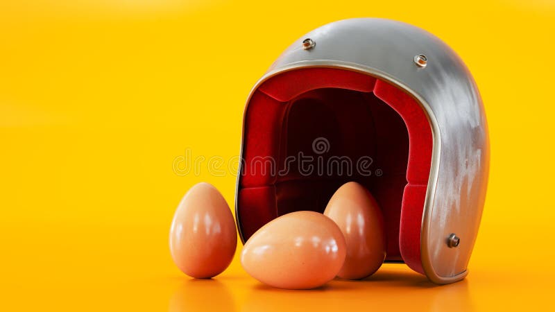 Helmet Protect an Egg, Assurance Concept Stock Illustration ...