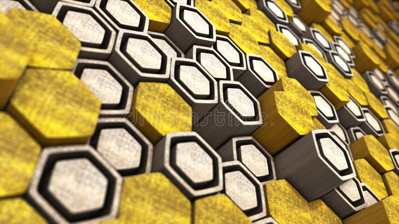 3D Render Hexagon Abstract Geometric Random Waving Background Stock ...