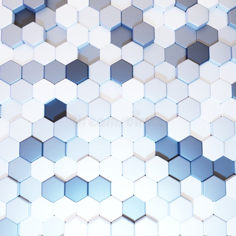 3D Render of Hexagon Pattern Stock Illustration - Illustration of floor ...