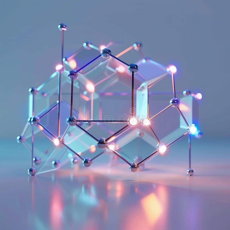 3D Render of a Hexagonal Prism Containing Data Points Stock ...