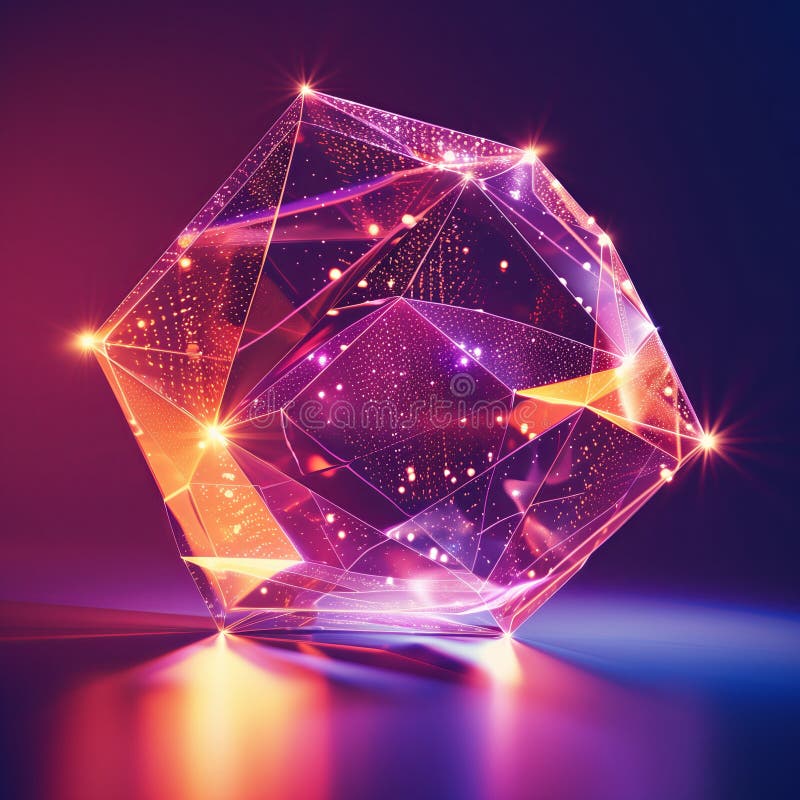 3D Render of a Hexagonal Prism Containing Data Points Stock ...