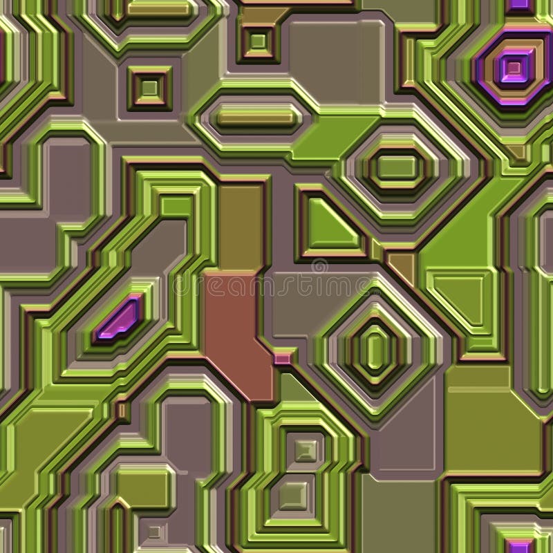 3D Hi-tech Metallic Seamless Background Tile Stock Illustration ...