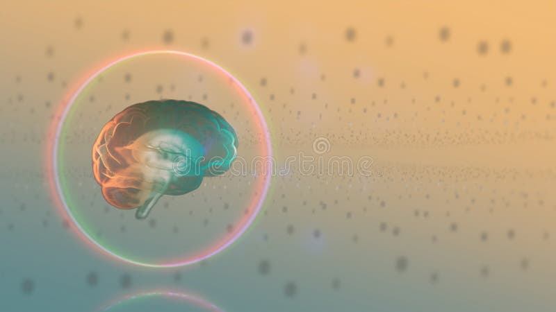 3d Render High-functioning Brain Processing Information Over Light ...