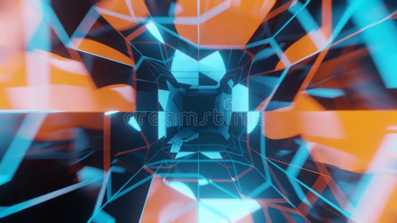 3d Render High Tech Tunnel Rotate, Sci-fi Corridor. Stock Footage - Video of background, render ...