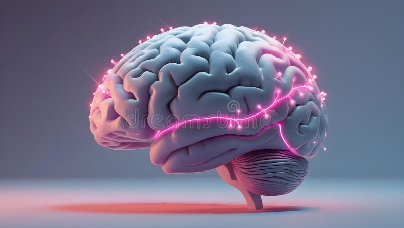 3D Render of a Human Brain that Captures the Physical Texture and ...