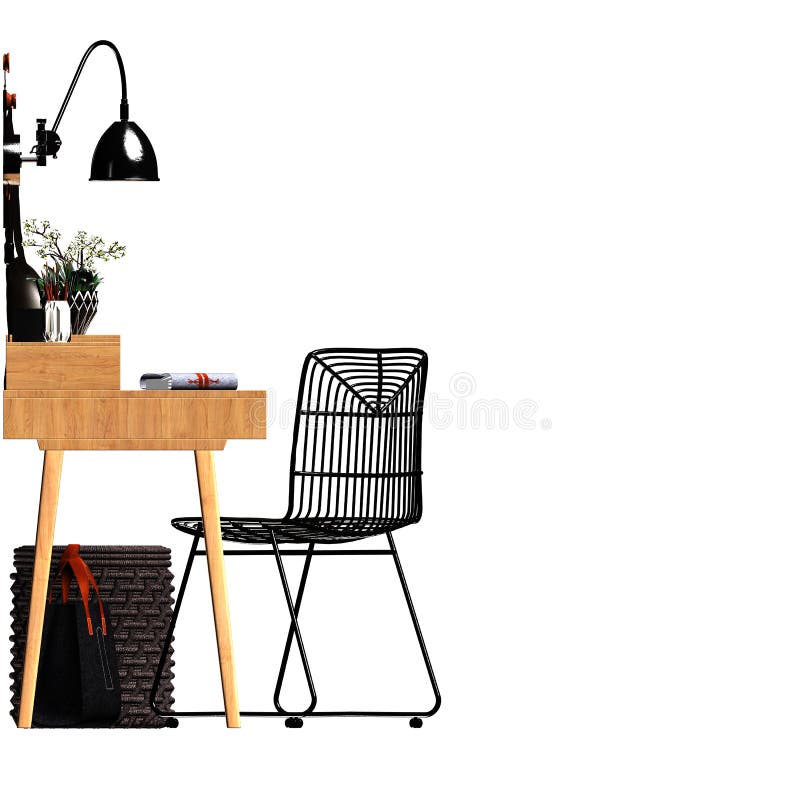 3d render of study table stock illustration. Illustration of color ...