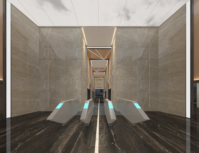 3d render of hotel lobby stock illustration. Illustration of interior ...