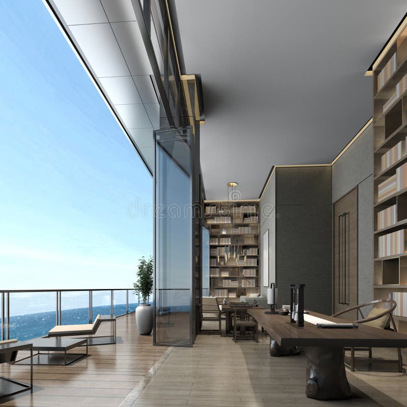 3d render of house balcony stock illustration. Illustration of city ...