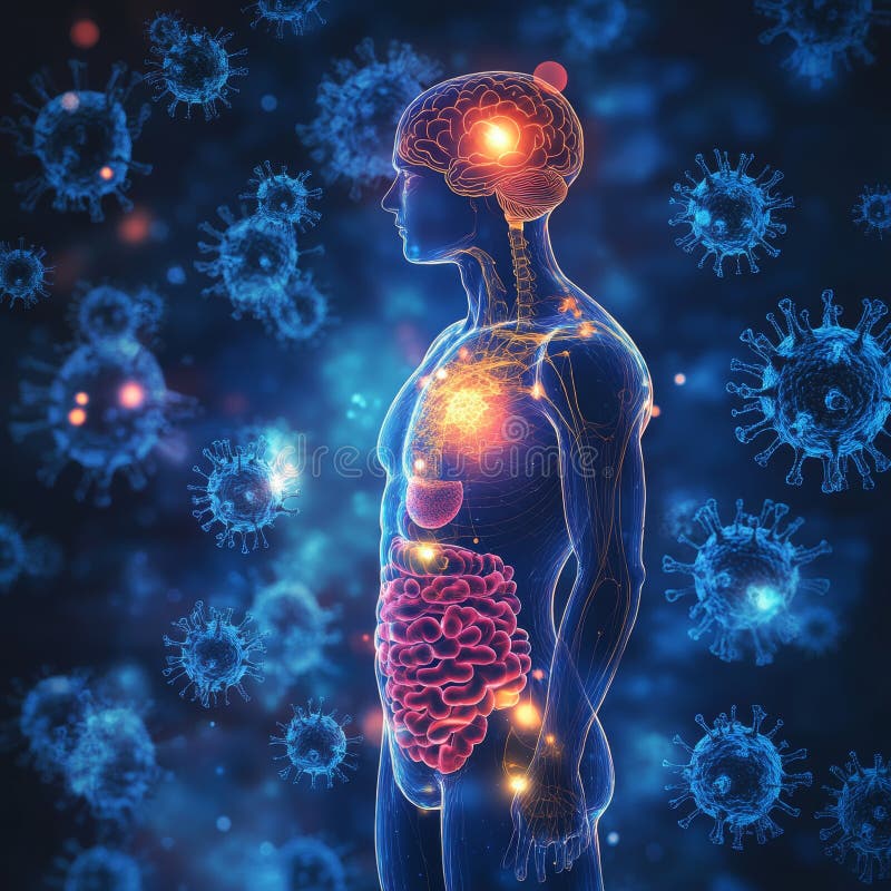 3d Render of Human Body Anatomy with Digestive System on Blue ...