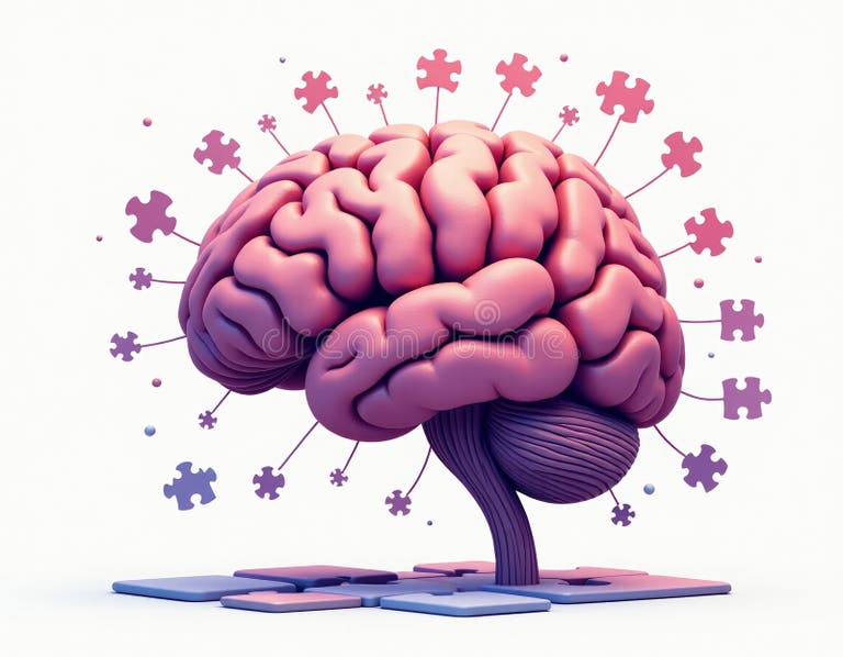 3D Render of Human Brain with Puzzle Pieces - Problem Solving ...